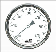 6" FA Series Large Dial Face Liquid Filled Pressure Gauge | SPAN ...