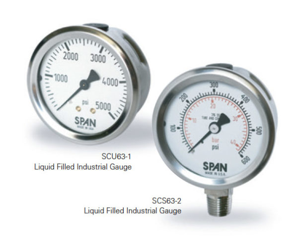 63mm and 100mm Span Stainless Case Liquid Filled Pressure Gauge | SPAN ...